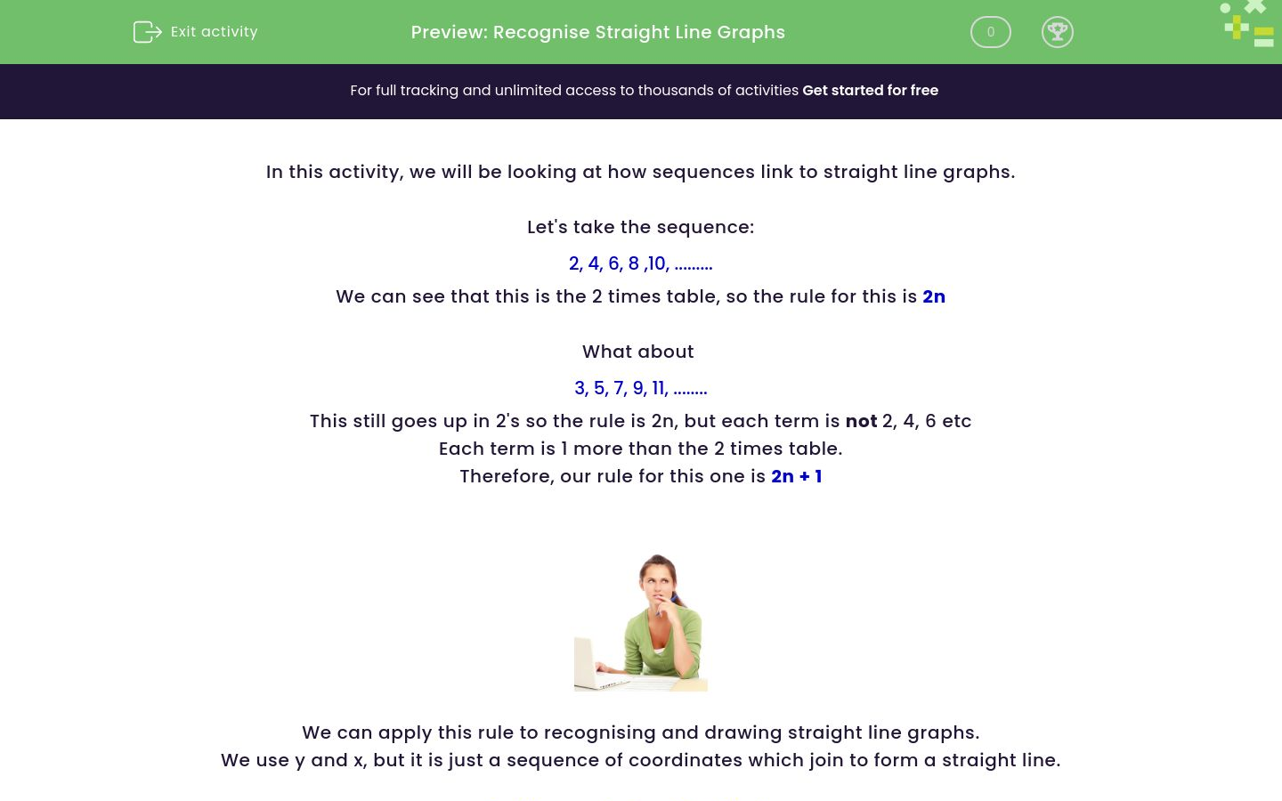 Recognise Straight Line Graphs Worksheet - EdPlace