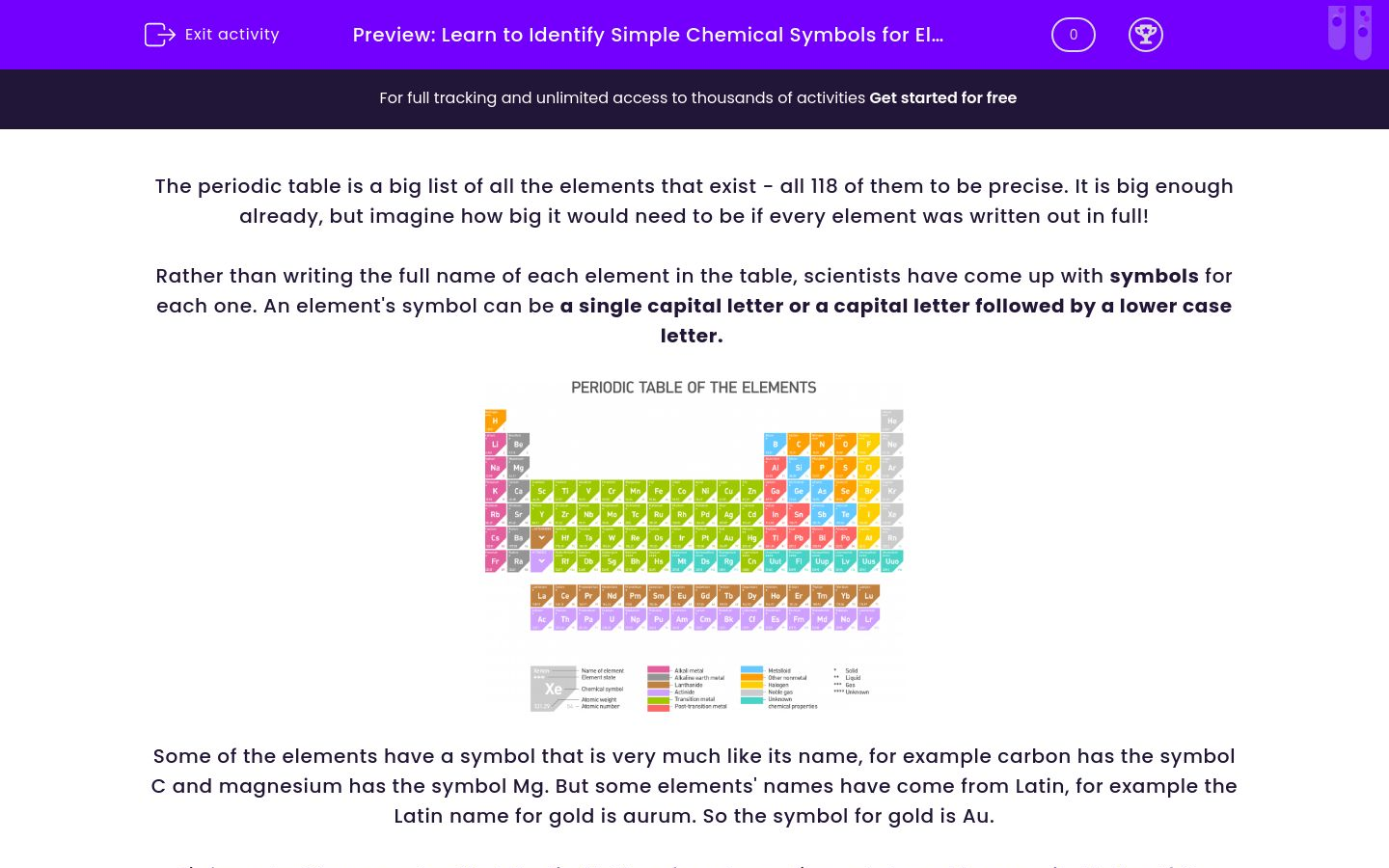 Learn to Identify Simple Chemical Symbols for Elements and Molecules ...