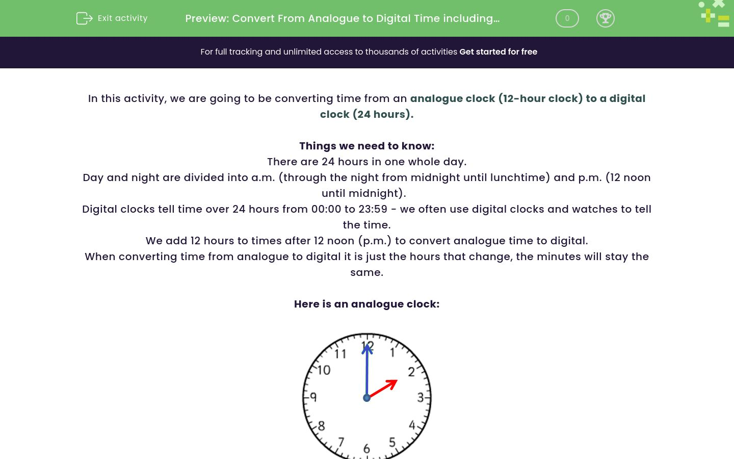Convert From Analogue to Digital Time including Quarter Past and ...