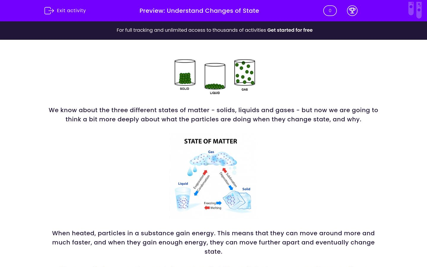 Understand Changes of State Worksheet - EdPlace