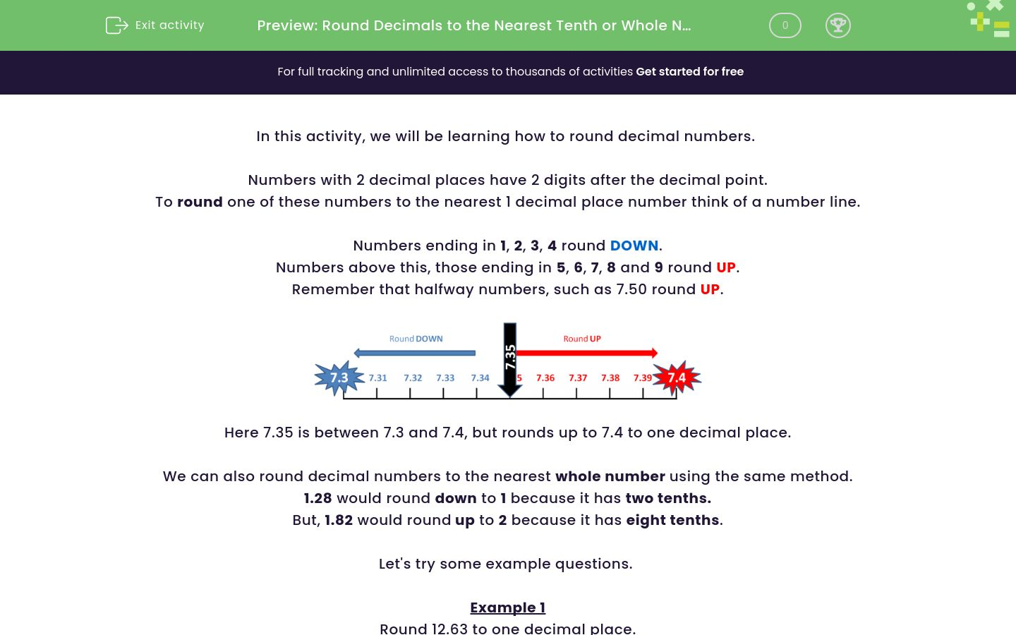 Round Decimals to the Nearest Tenth or Whole Number Worksheet - EdPlace