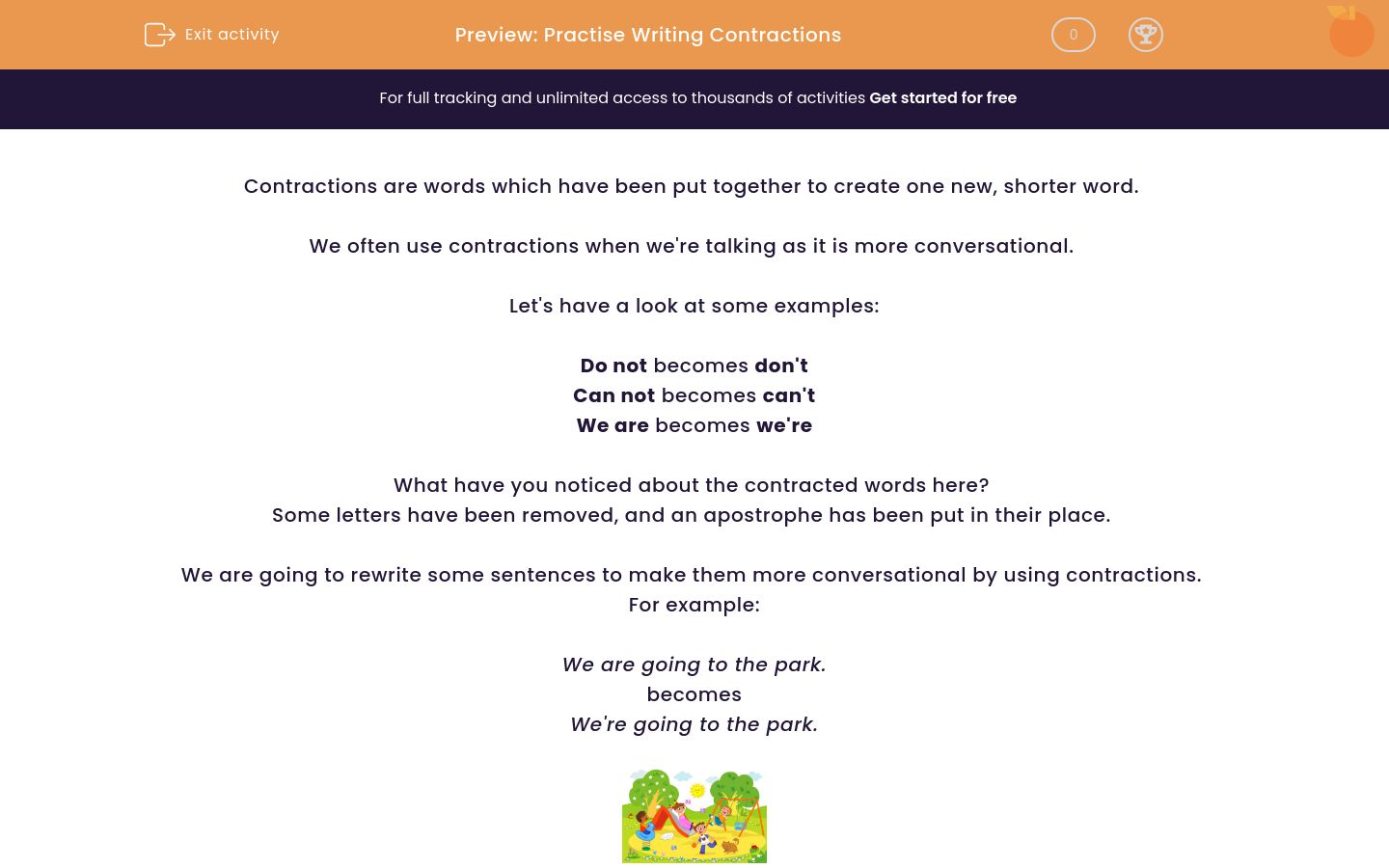 Practise Writing Contractions Worksheet - EdPlace