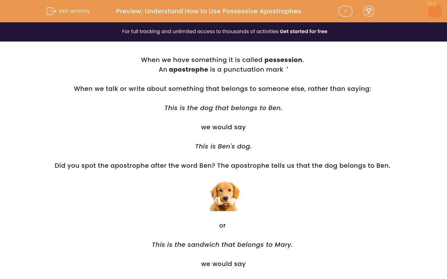 Understand How to Use Possessive Apostrophes Worksheet - EdPlace