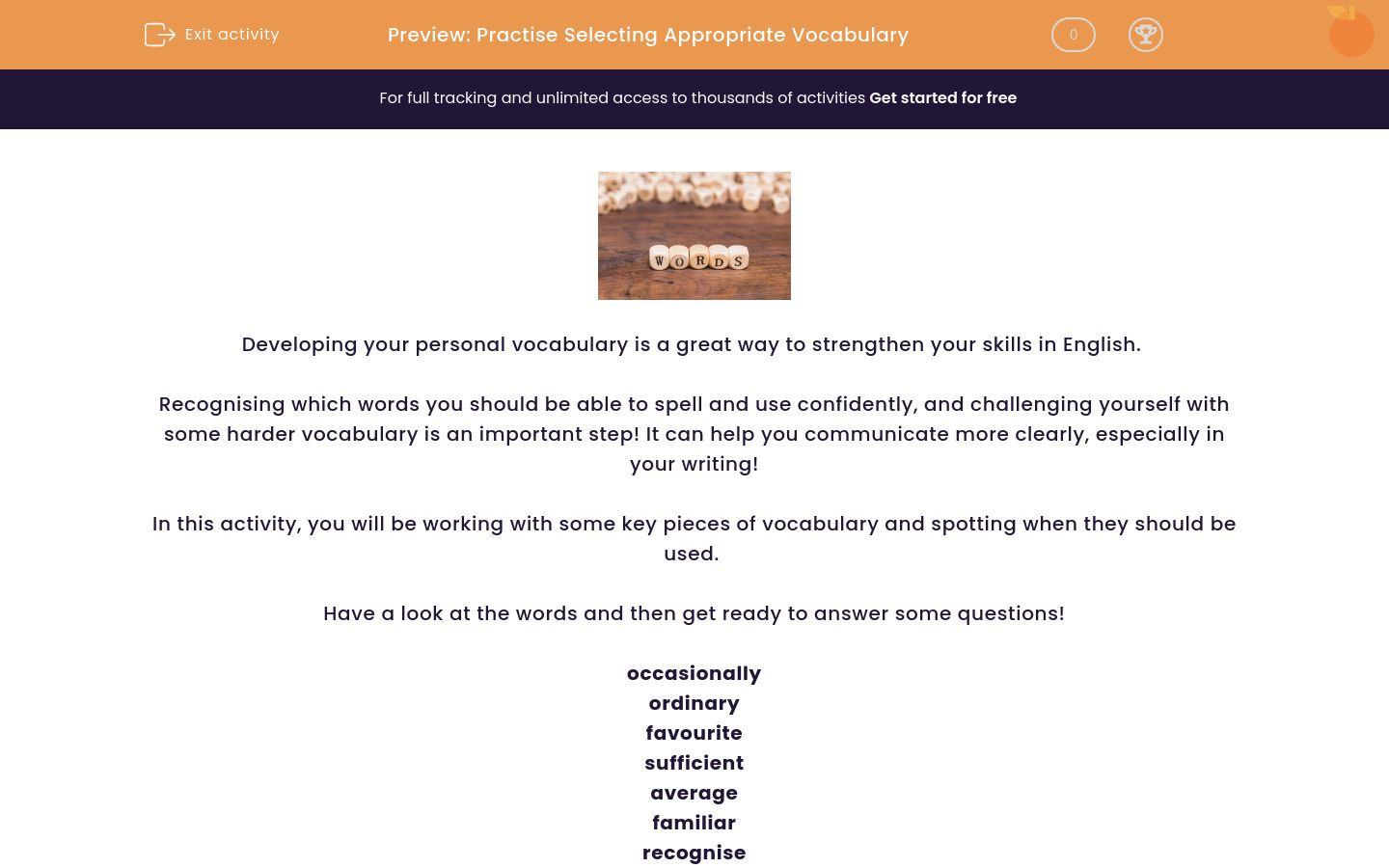 Practise Selecting Appropriate Vocabulary Worksheet - EdPlace