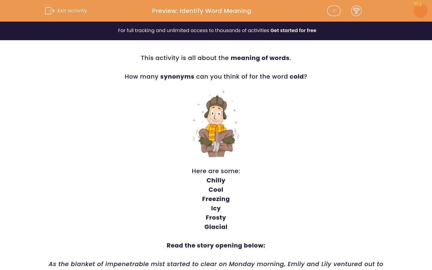 Identify Word Meaning Worksheet - EdPlace
