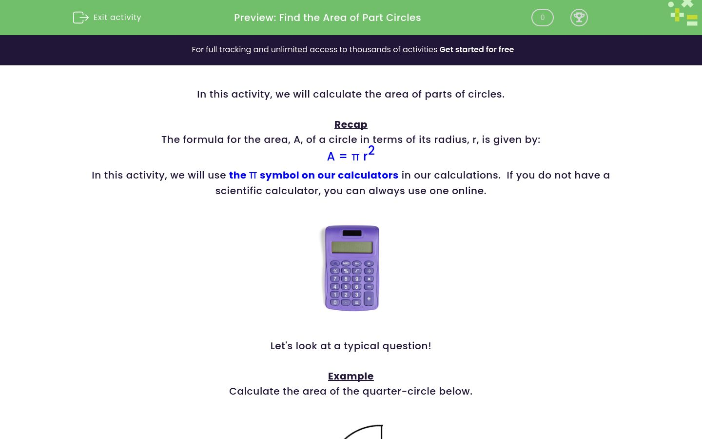 Find the Area of Part Circles Worksheet - EdPlace