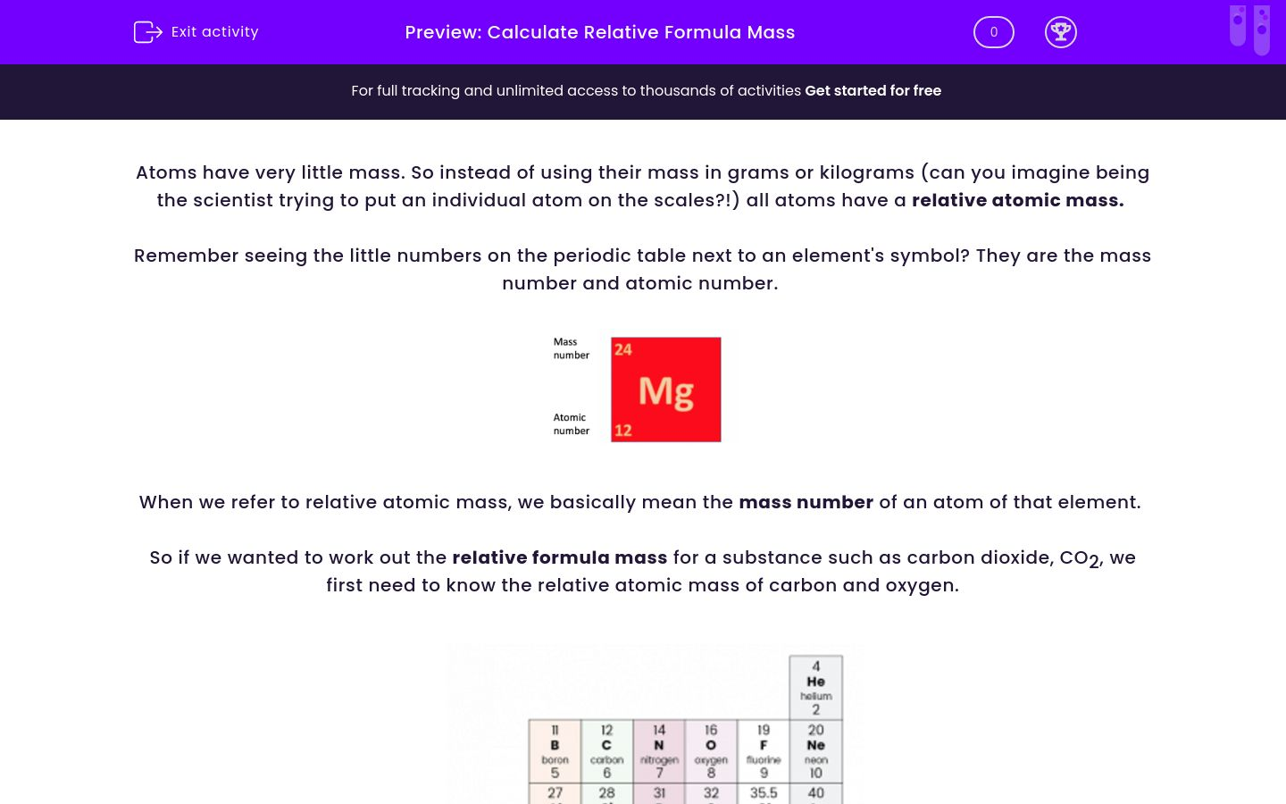 Calculate Relative Formula Mass Worksheet - EdPlace