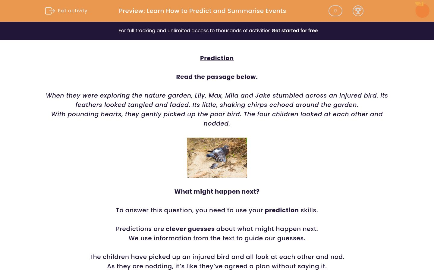 Learn How to Predict and Summarise Events Worksheet - EdPlace