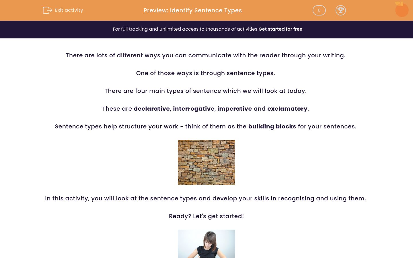 Identify Sentence Types Worksheet - EdPlace