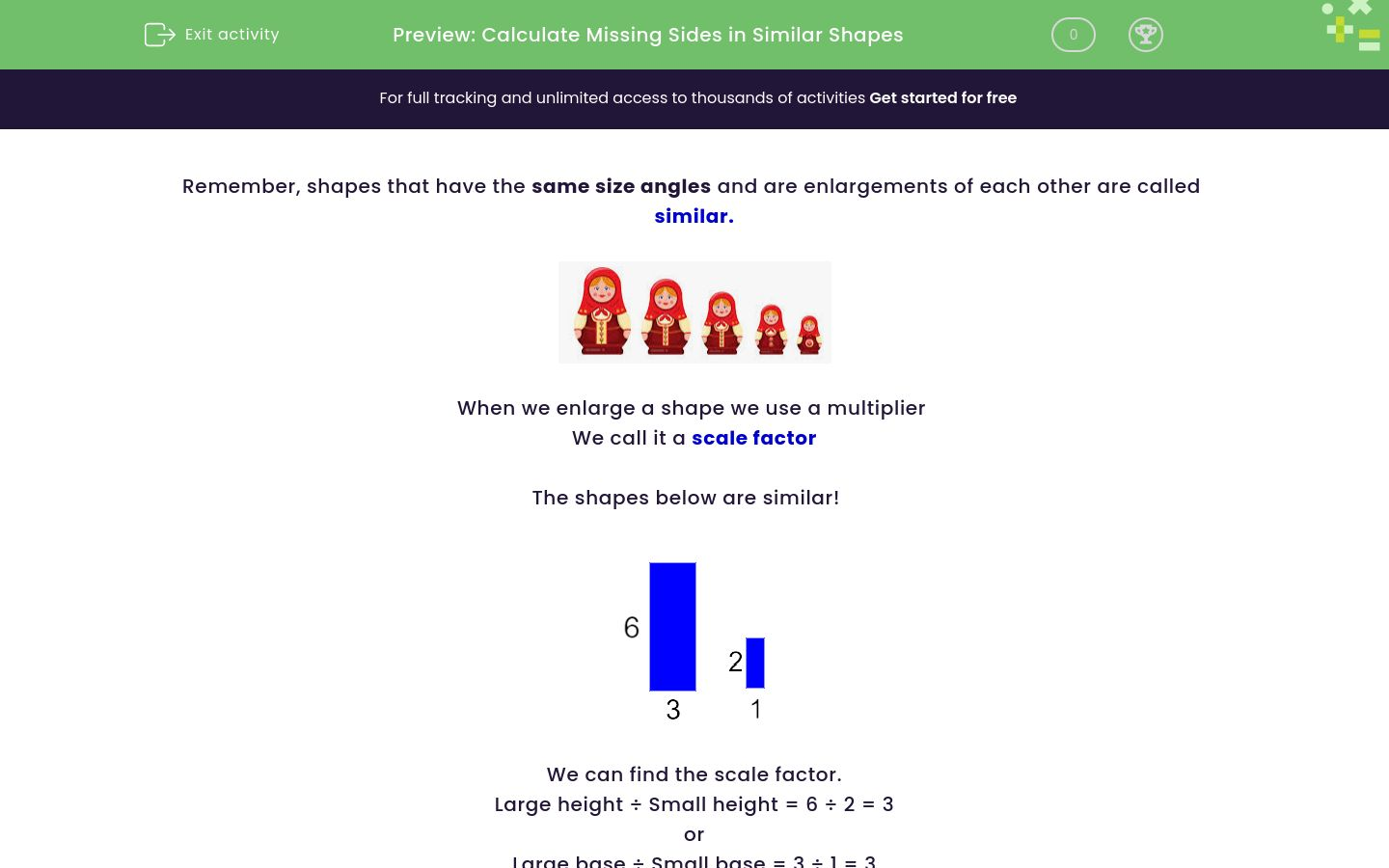 Calculate Missing Sides in Similar Shapes Worksheet - EdPlace