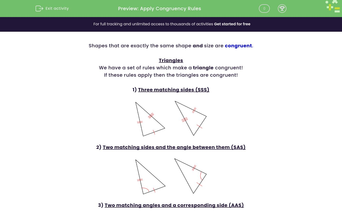 Apply Congruency Rules Worksheet - EdPlace