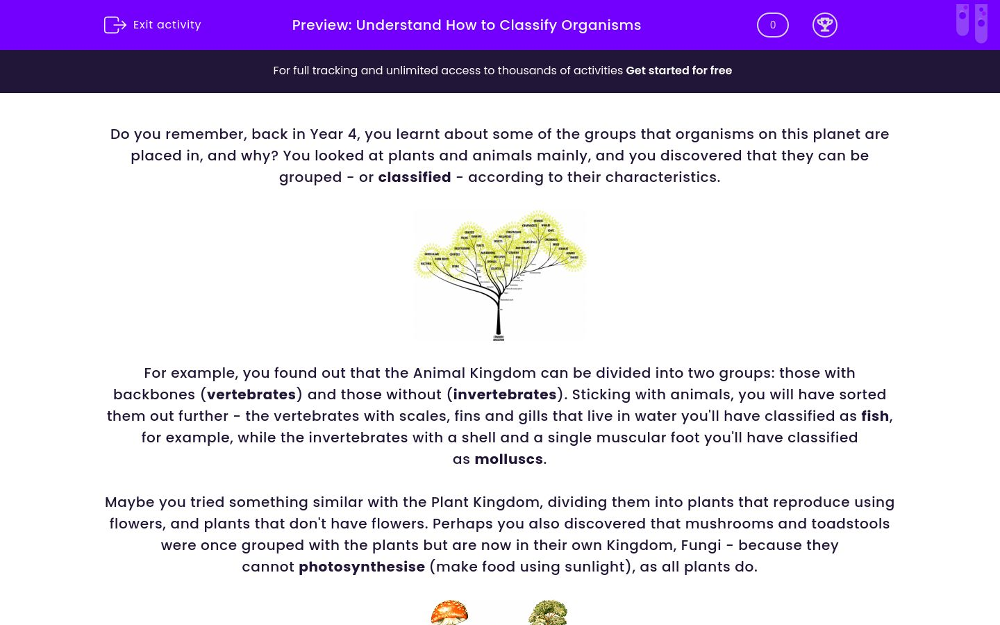 Understand How to Classify Organisms Worksheet - EdPlace