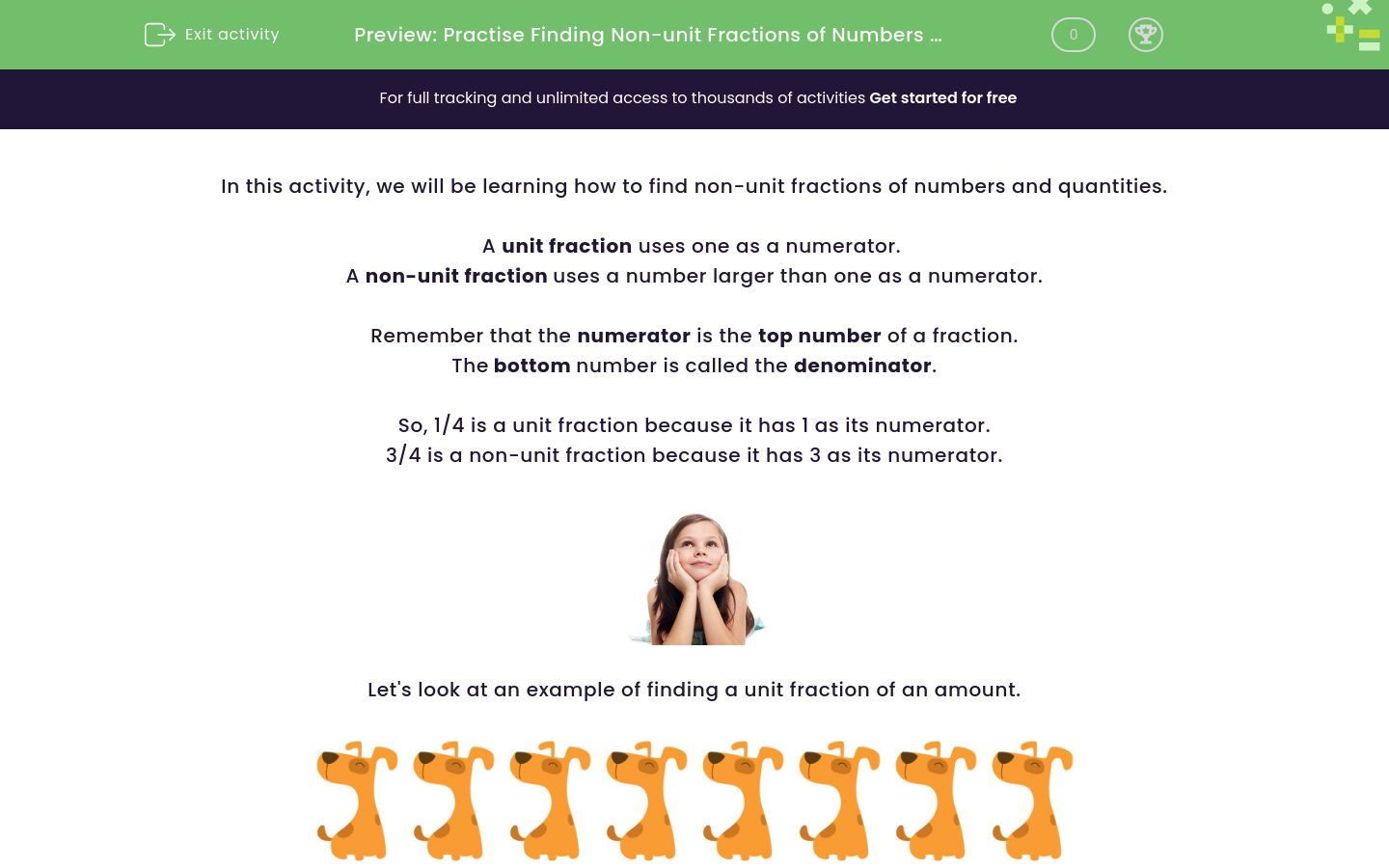 Practise Finding Non-unit Fractions of Numbers or Quantities Worksheet ...