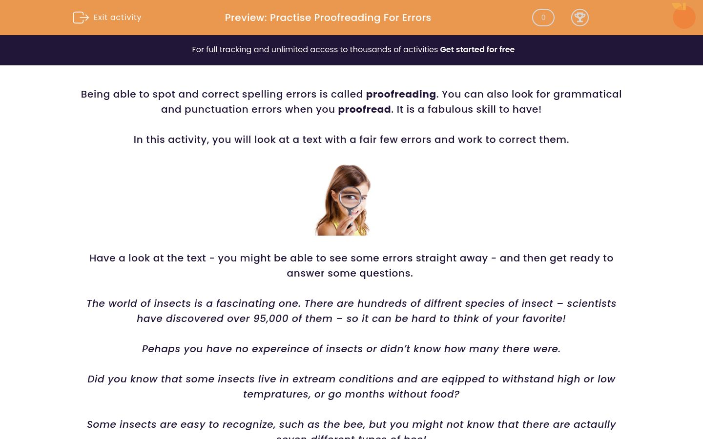 Practise Proofreading For Errors Worksheet - EdPlace