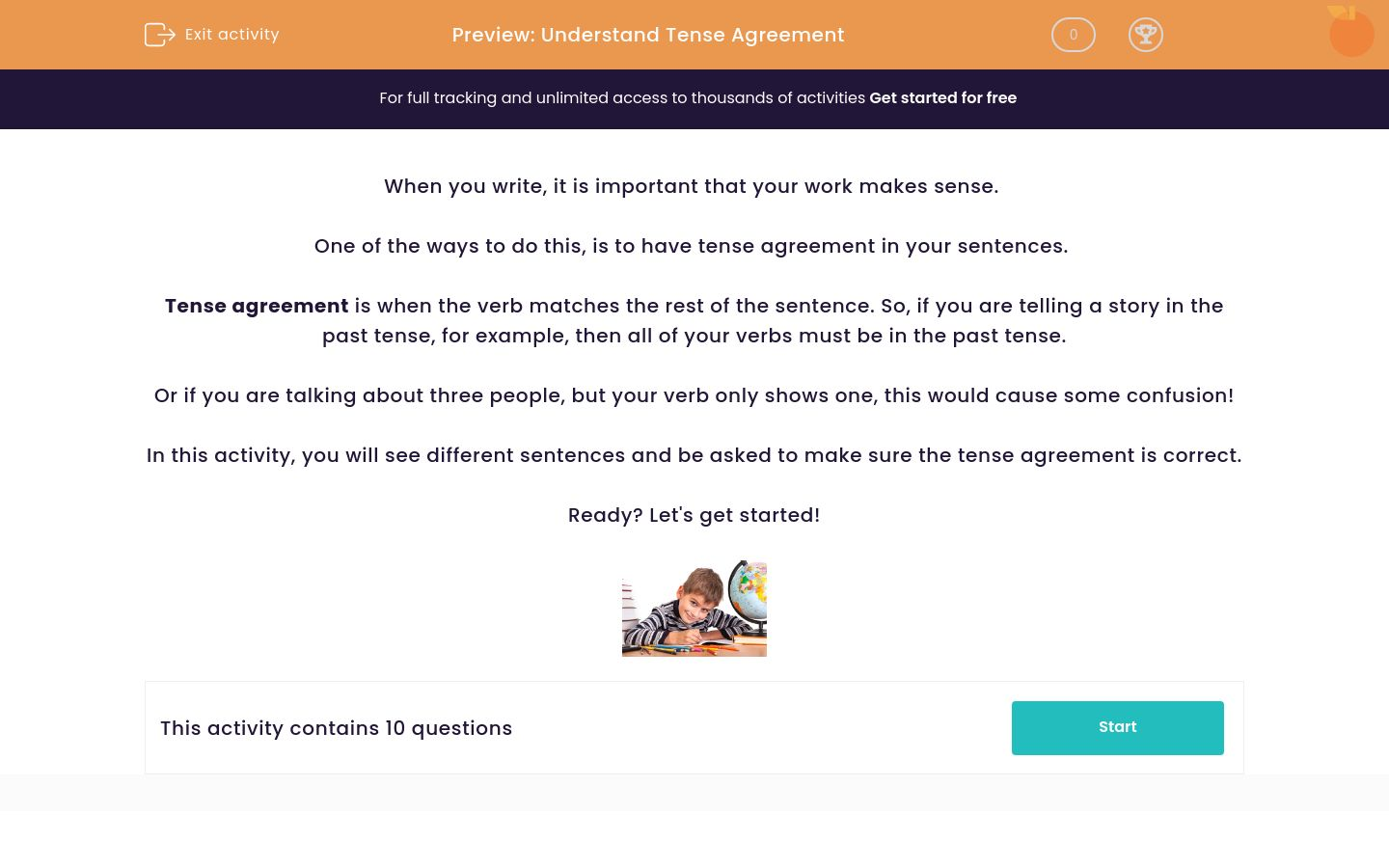 Understand Tense Agreement Worksheet - EdPlace