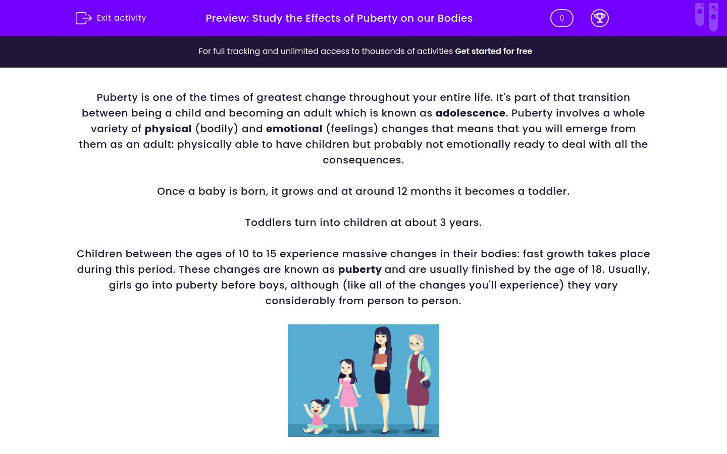 Study the Effects of Puberty on our Bodies Worksheet - EdPlace