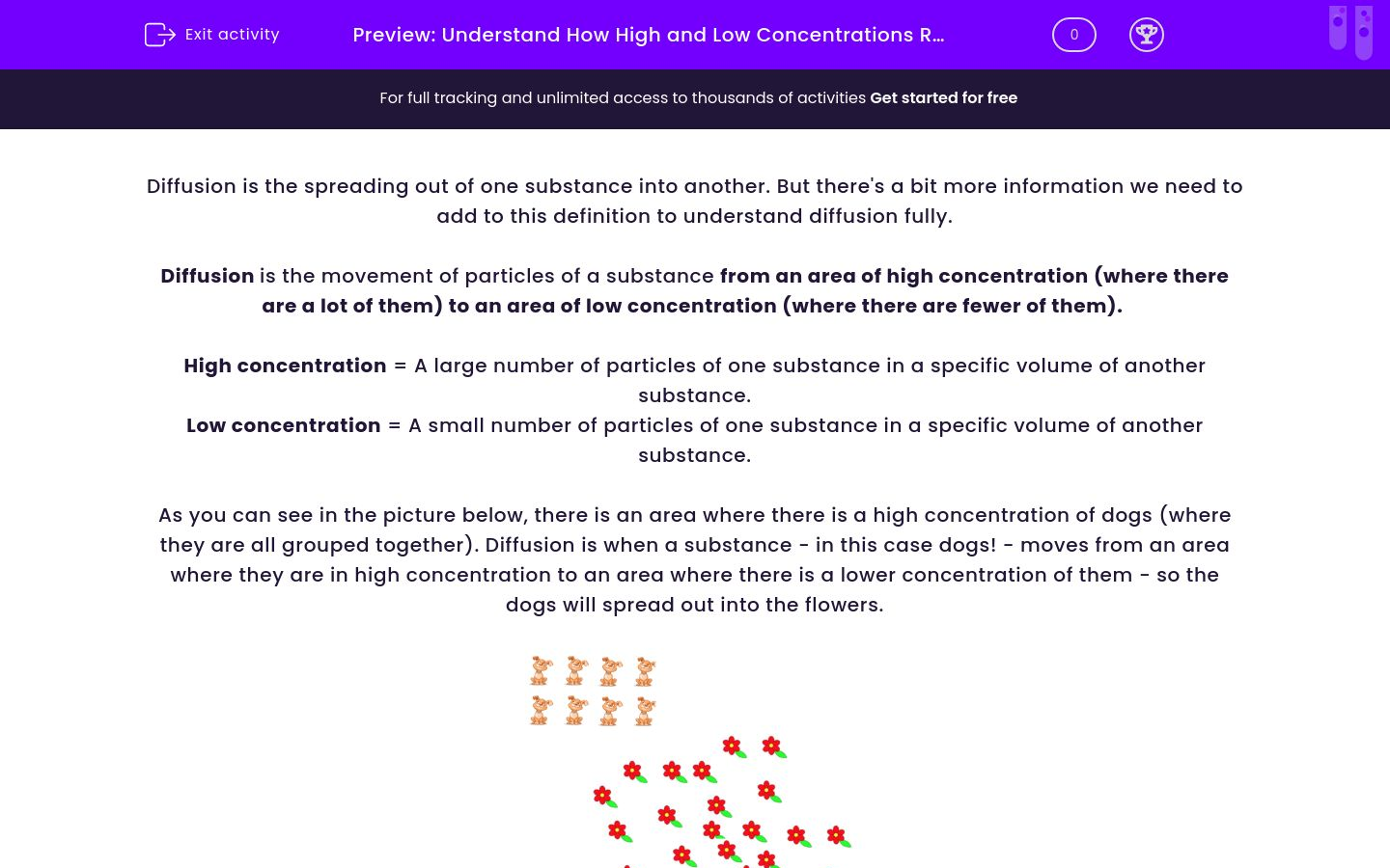 Understand How High and Low Concentrations Relate to Diffusion Worksheet - EdPlace