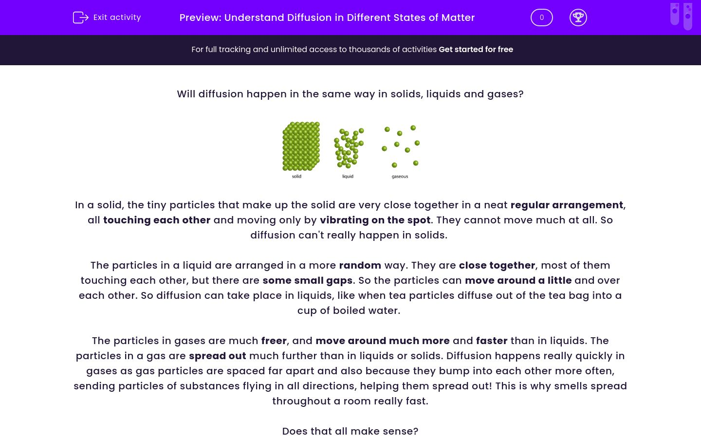 Understand Diffusion in Different States of Matter Worksheet - EdPlace