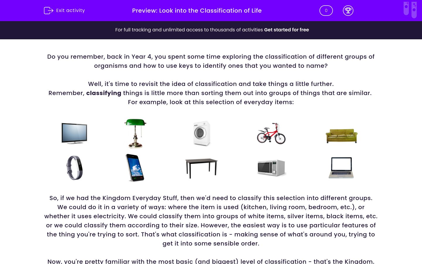 Look into the Classification of Life Worksheet - EdPlace