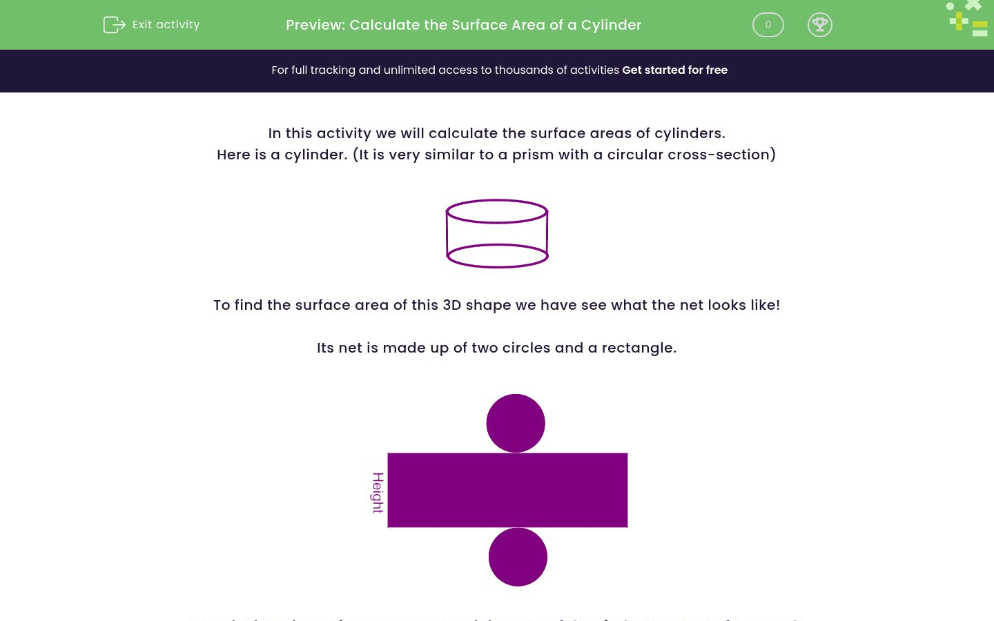 Calculate the Surface Area of a Cylinder Worksheet - EdPlace