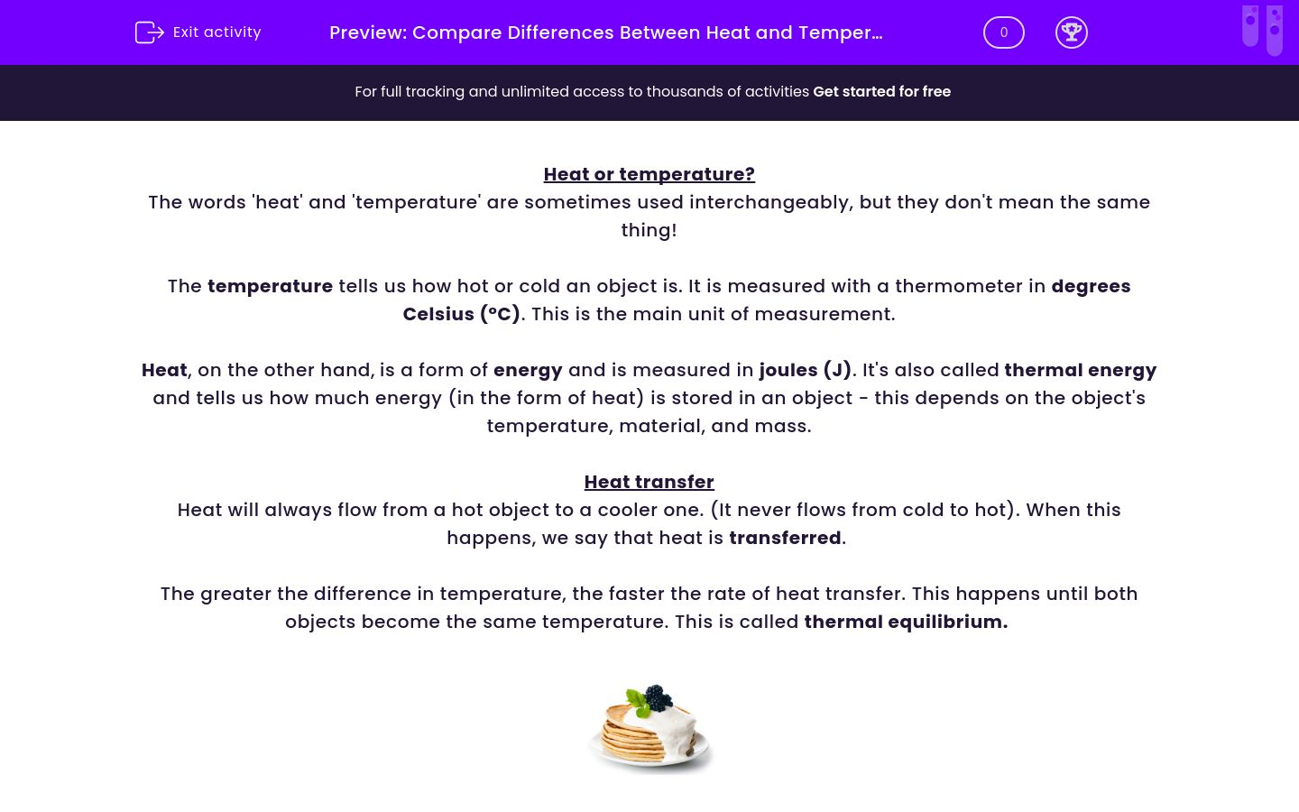 Compare Differences Between Heat and Temperature Worksheet - EdPlace