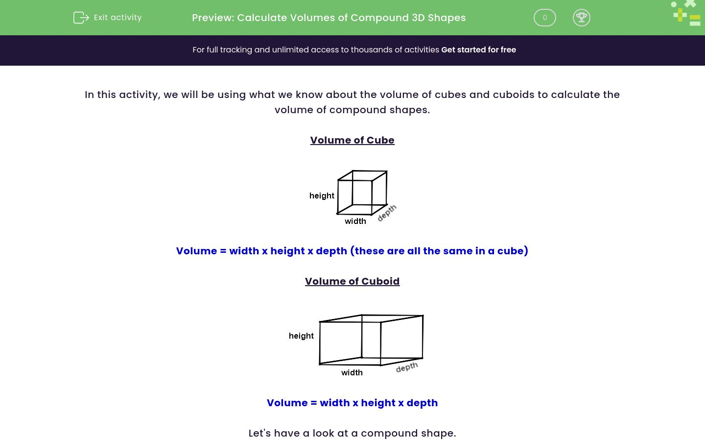 Calculate Volumes Of Compound 3d Shapes Worksheet Edplace