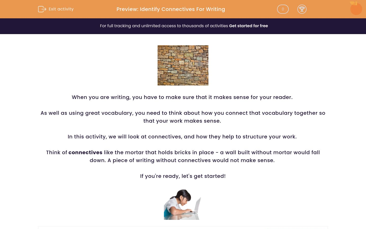 Identify Connectives For Writing Worksheet - EdPlace
