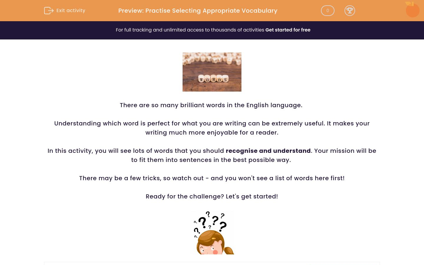 Identify Appropriate Vocabulary Worksheet - EdPlace