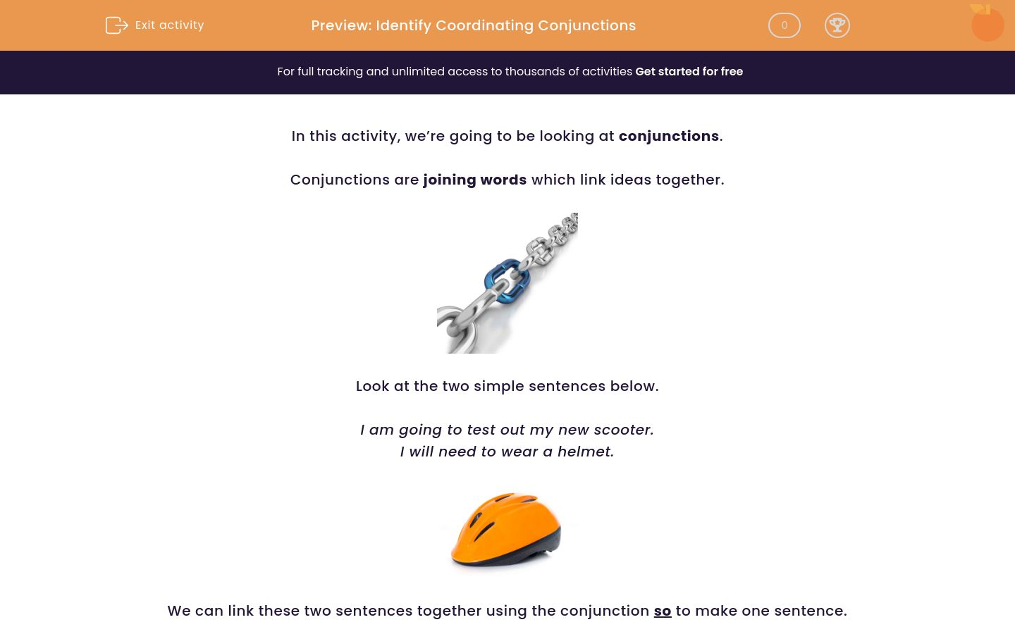 Identify Coordinating Conjunctions Worksheet - EdPlace