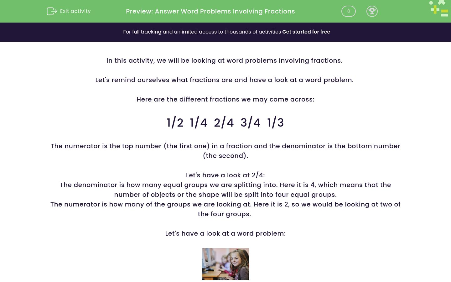 Answer Word Problems Involving Fractions Worksheet - EdPlace
