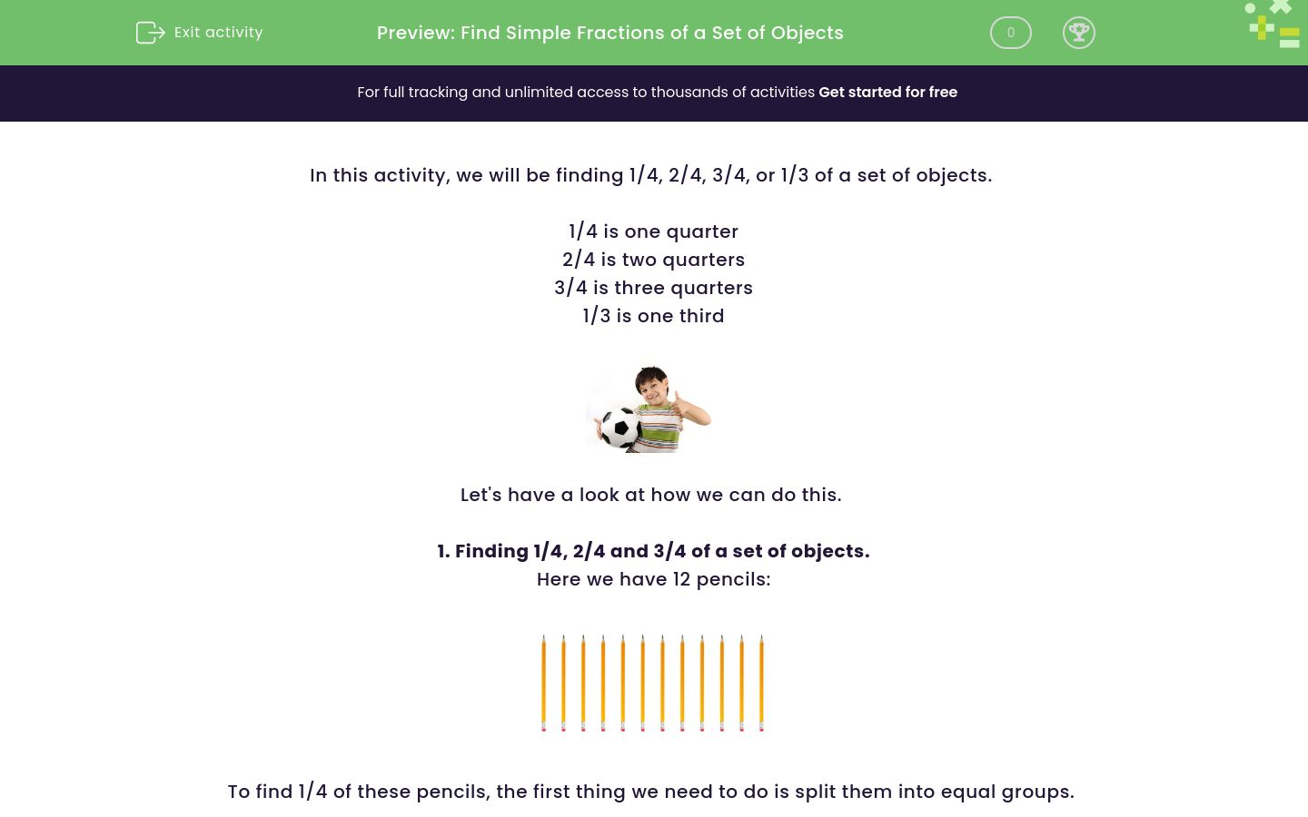 Find Simple Fractions of a Set of Objects Worksheet - EdPlace