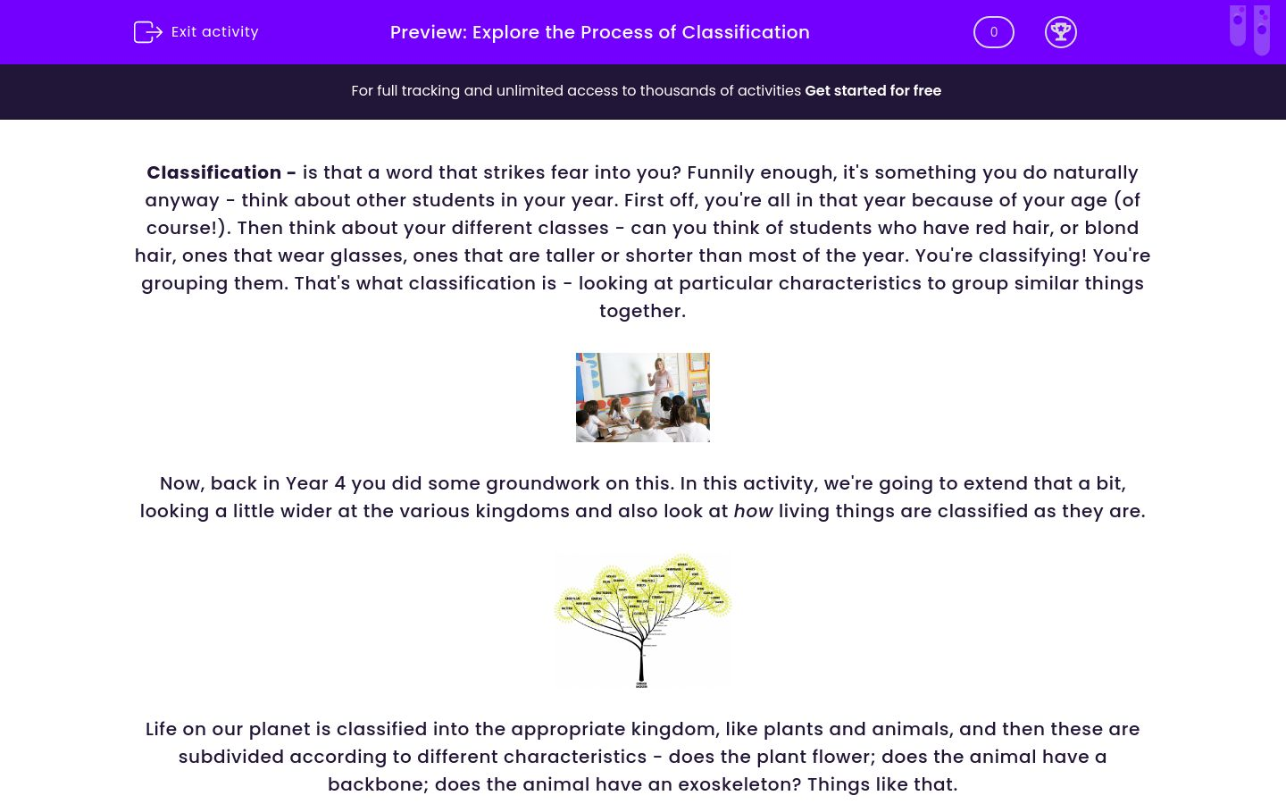 Explore the Process of Classification Worksheet - EdPlace
