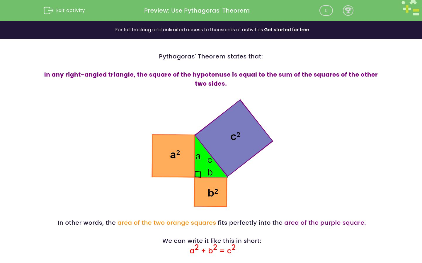 Use Pythagoras' Theorem Worksheet - EdPlace