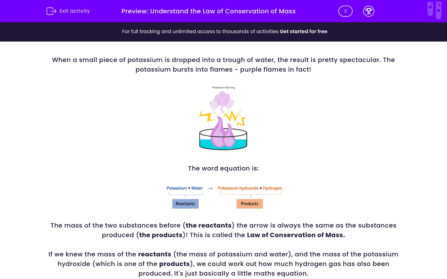 Understand the Law of Conservation of Mass Worksheet - EdPlace