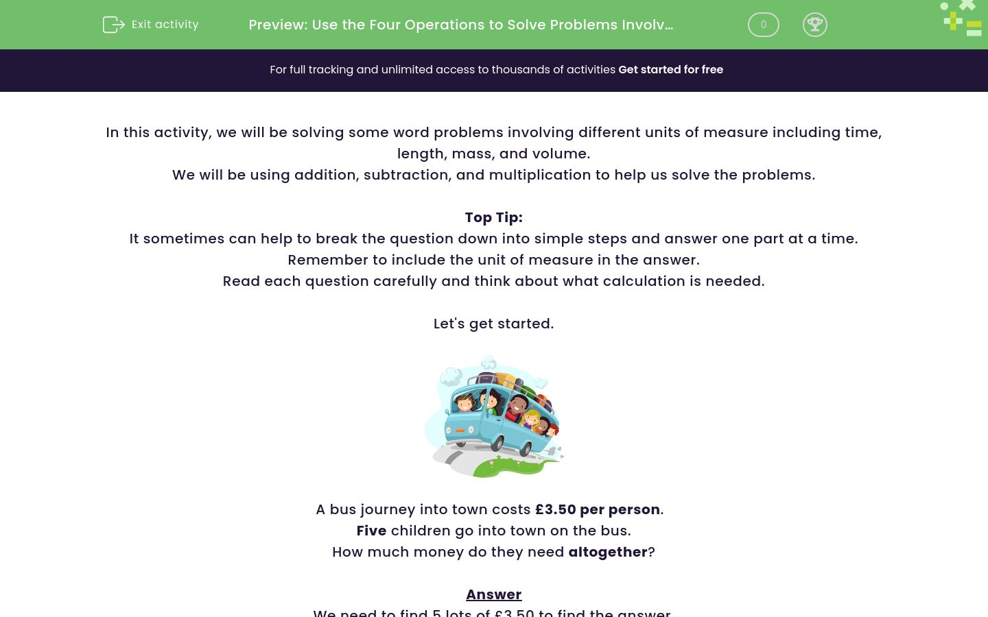 Use the Four Operations to Solve Problems Involving Measures Worksheet ...
