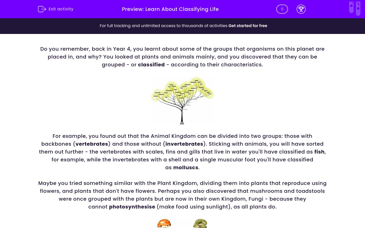 Learn About Classifying Life Worksheet - EdPlace