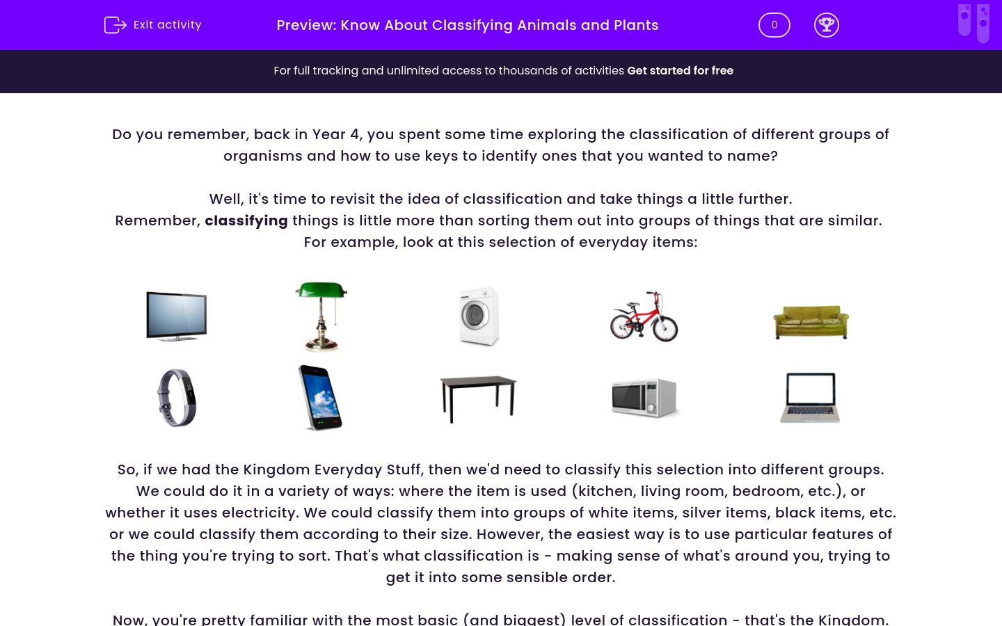 Know About Classifying Animals and Plants Worksheet - EdPlace