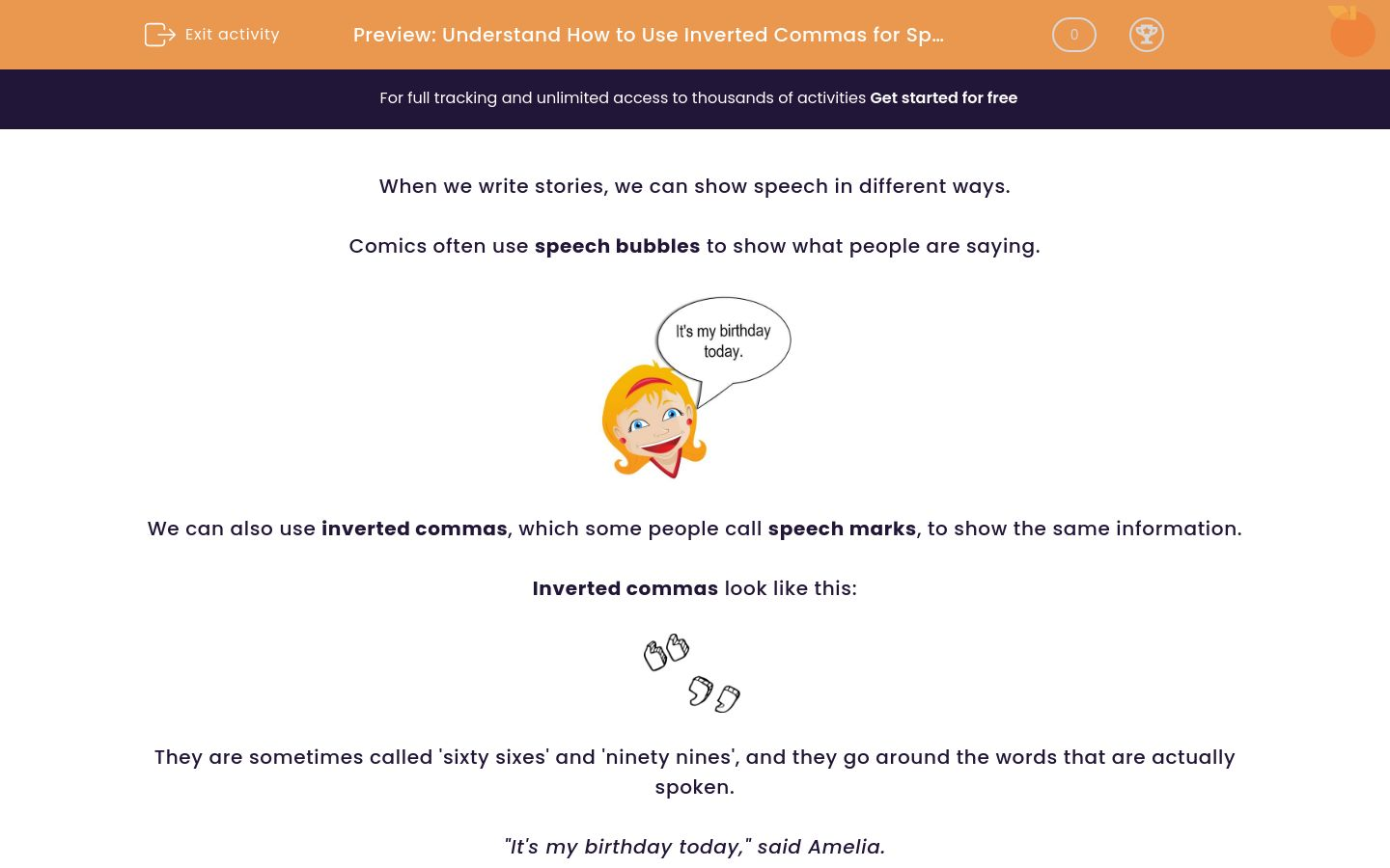 Understand How to Use Inverted Commas for Speech Worksheet - EdPlace
