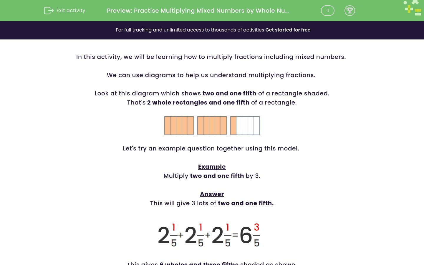 Practise Multiplying Mixed Numbers by Whole Numbers Worksheet - EdPlace