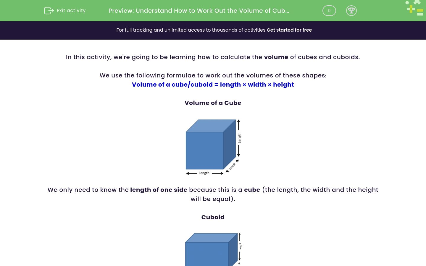Understand How to Work Out the Volume of Cubes and Cuboids Worksheet ...