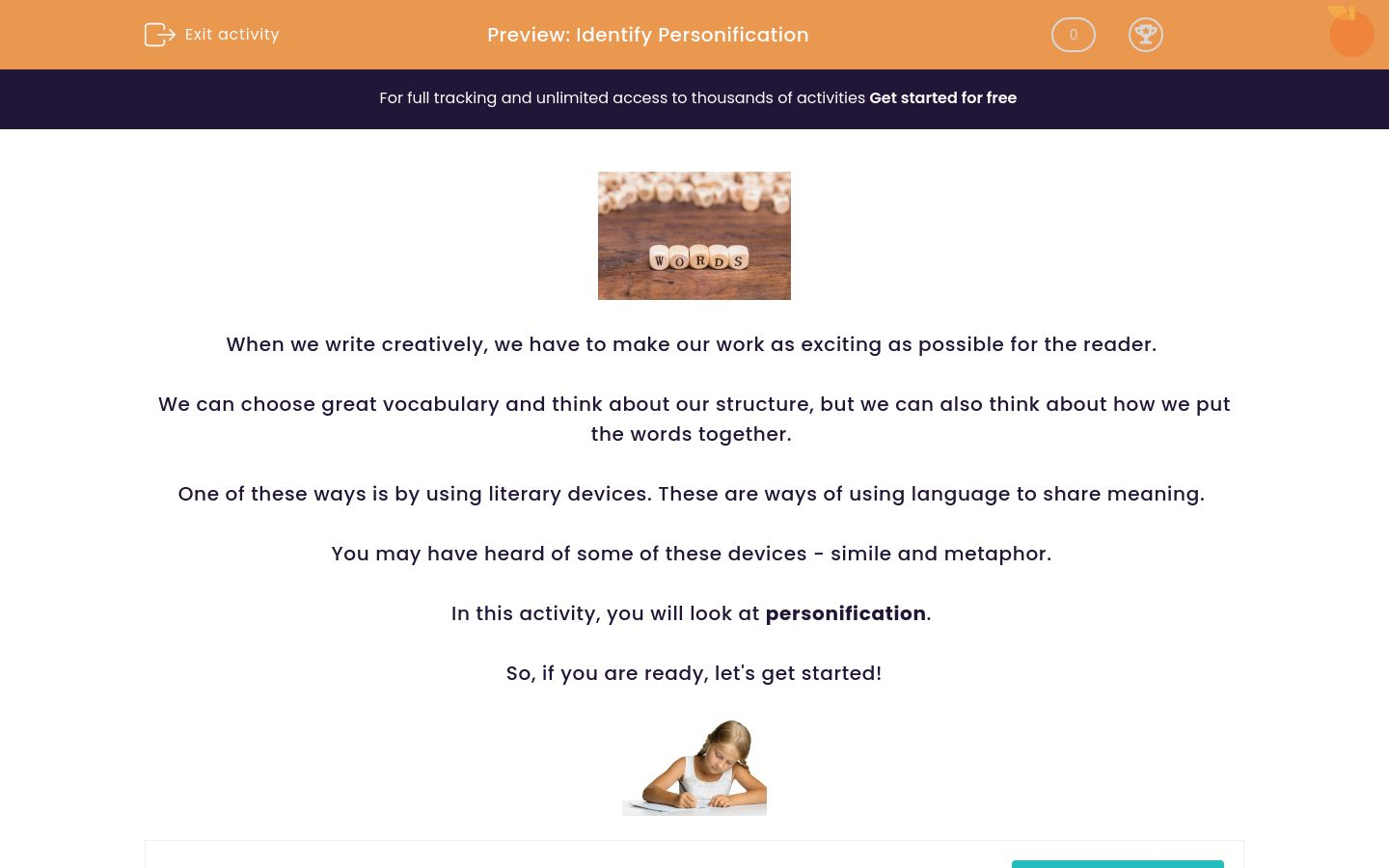 Identify Personification Worksheet - EdPlace