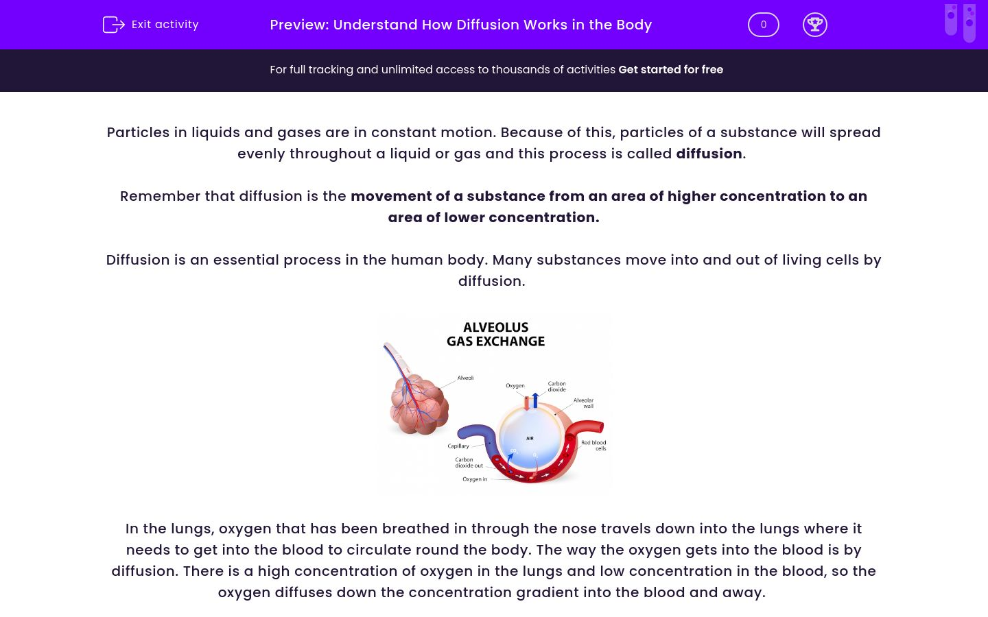 Understand How Diffusion Works in the Body Worksheet - EdPlace