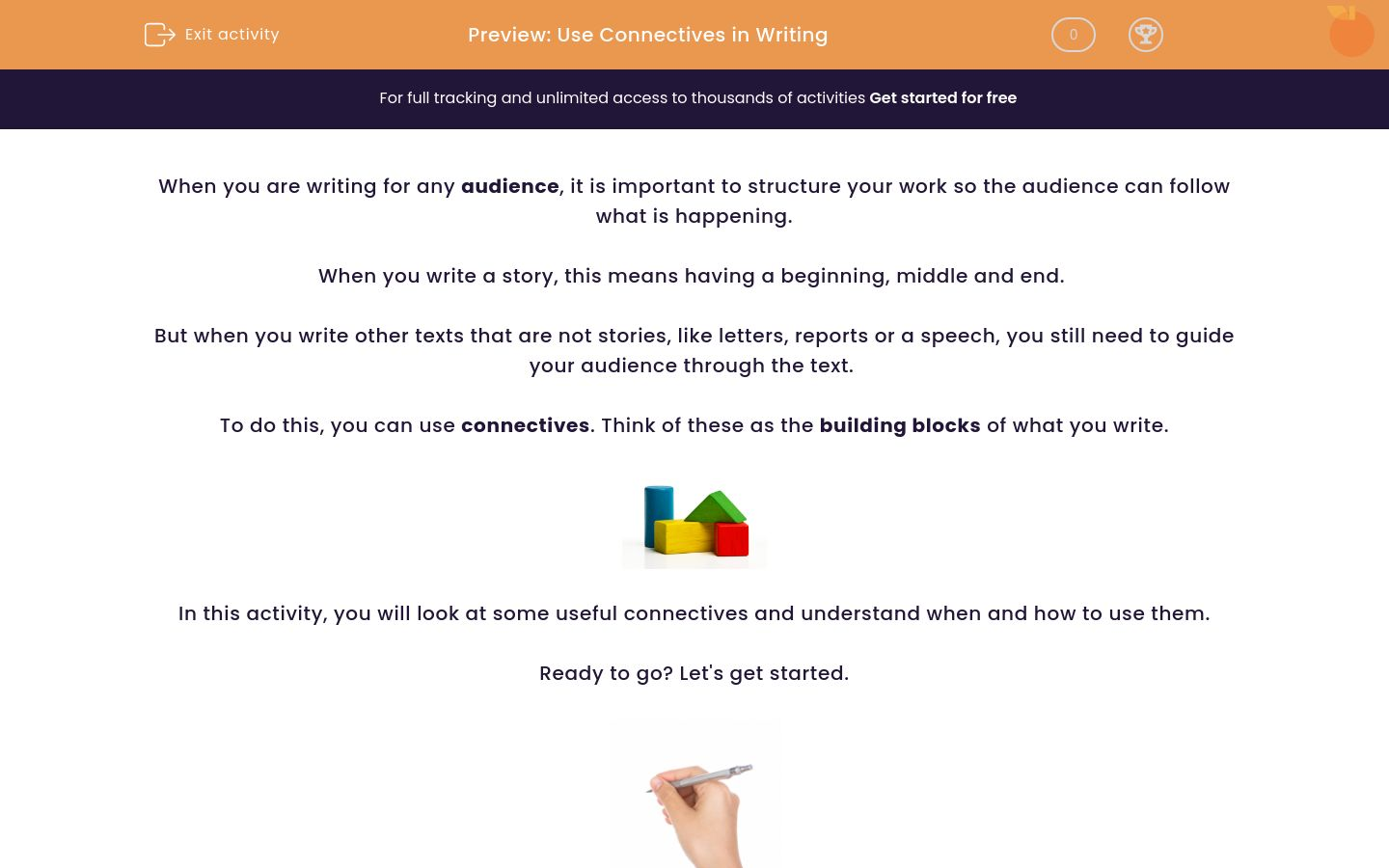 Use Connectives in Writing Worksheet - EdPlace