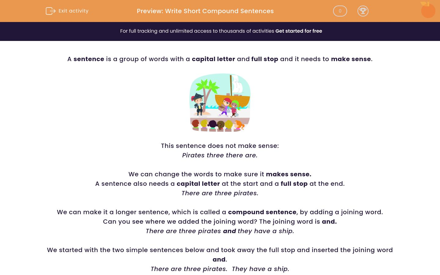Write Short Compound Sentences Worksheet - EdPlace