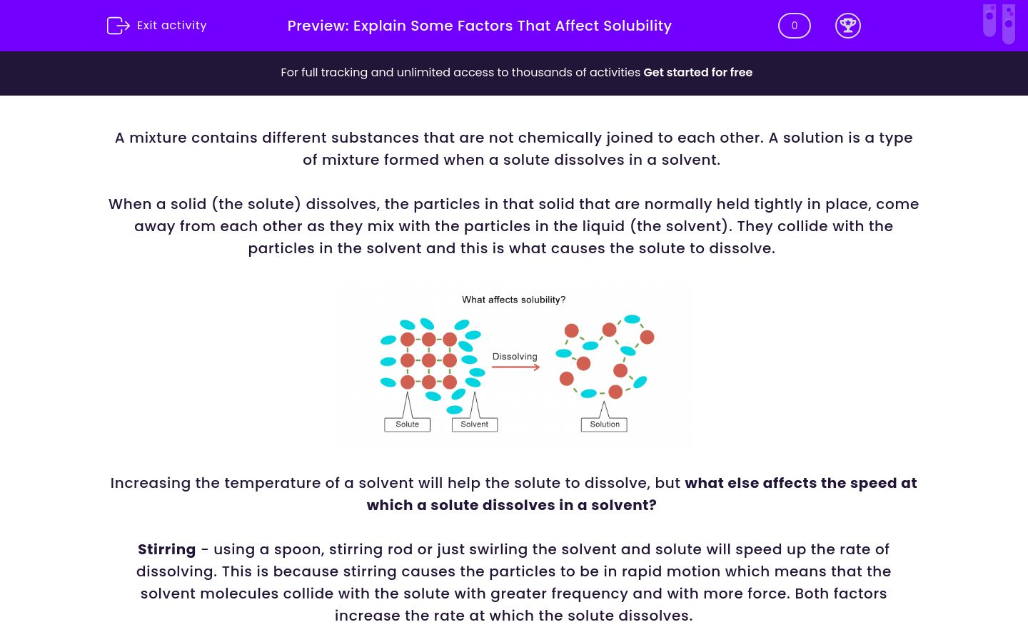 Explain Some Factors That Affect Solubility Worksheet - EdPlace