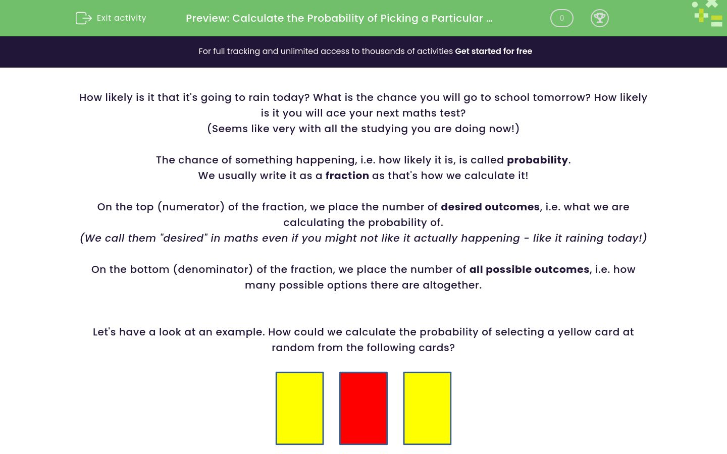 Calculate the Probability of Picking a Particular Colour Worksheet ...