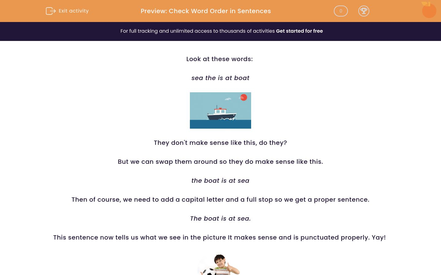 Check Word Order in Sentences Worksheet - EdPlace