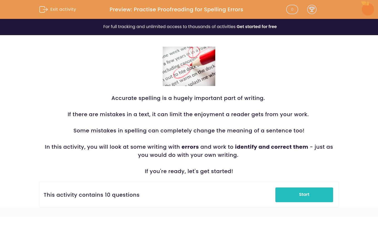 Practise Proofreading for Spelling Errors Worksheet - EdPlace
