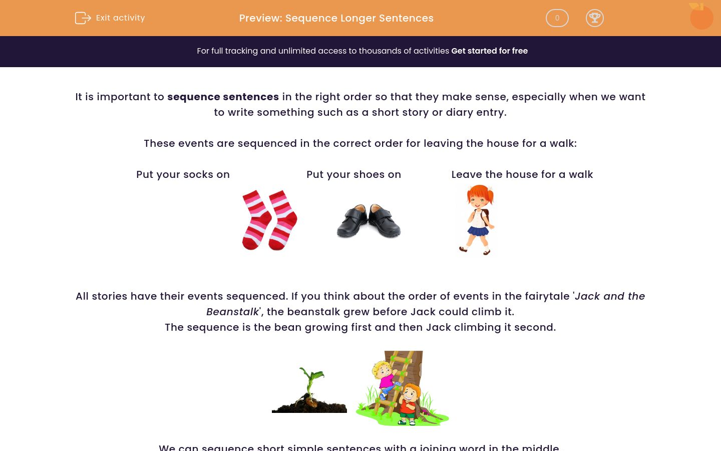 Sequence Longer Sentences Worksheet - EdPlace