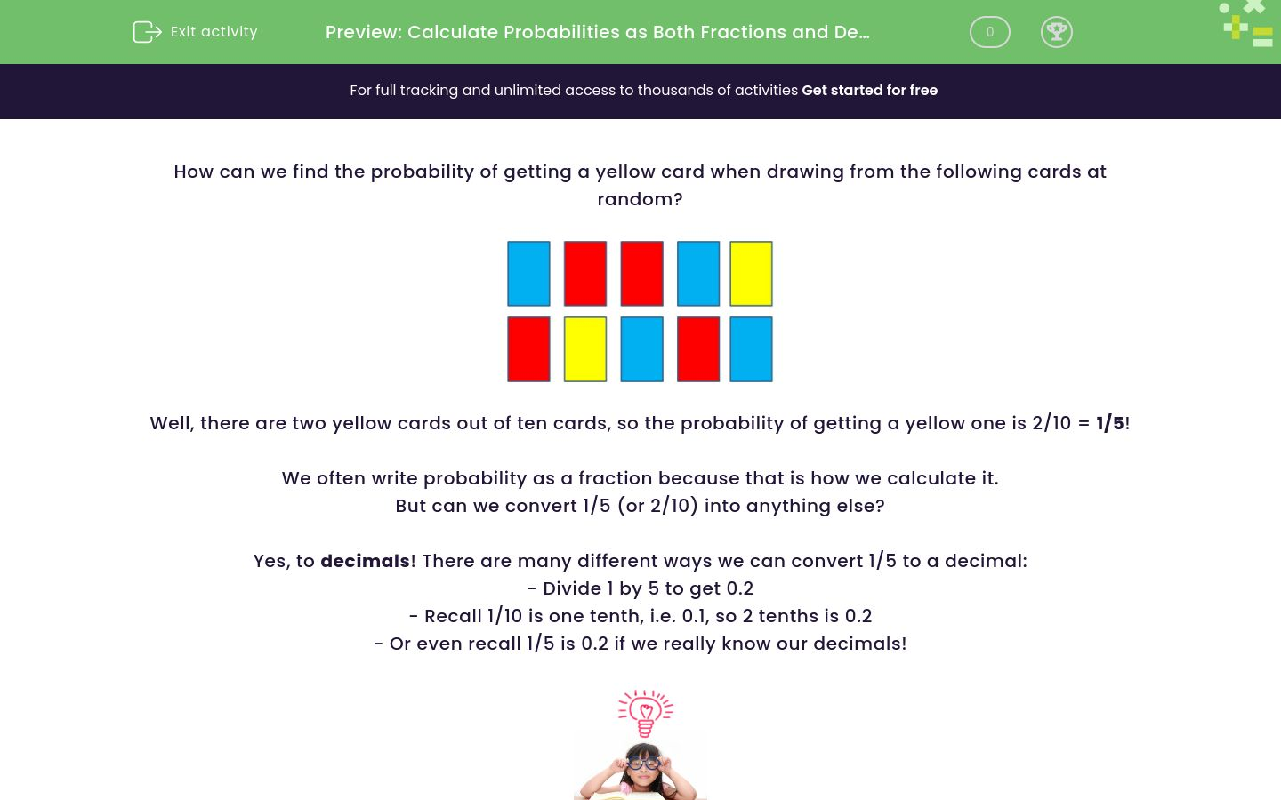 Calculate Probabilities as Both Fractions and Decimals Worksheet - EdPlace